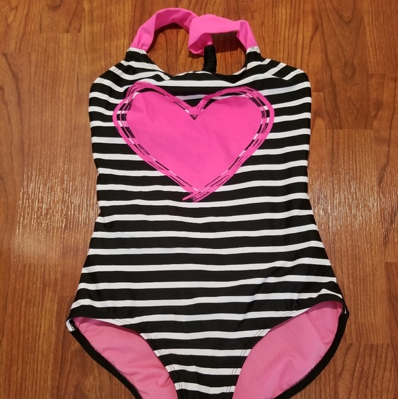 Xhilaration | Swim | New Girls One Piece Heart Bathing Suit Size 12 ...
